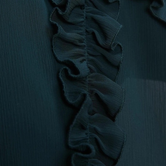 Zara | Tops | Zara Green Ruffle Top | Poshmark